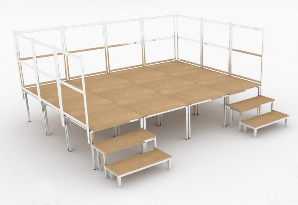 Flat Stage Set 12 - Portable Staging | Modular Stages | Unistage Ltd