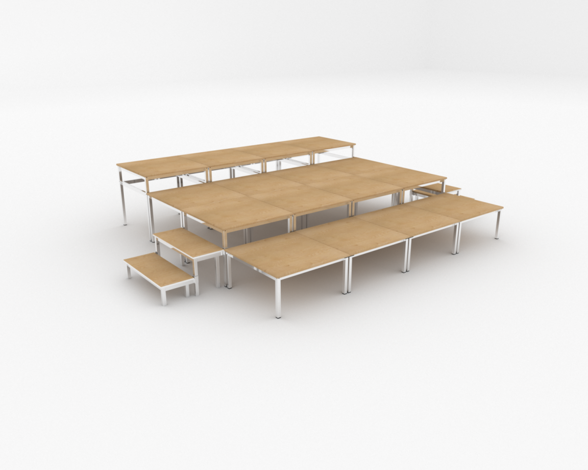 Multi-level Stage Set 16 - Portable Staging | Modular Stages | Unistage Ltd