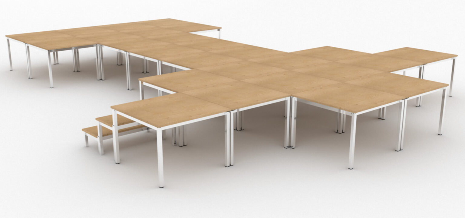 Flat Stage Set 24 - Portable Staging | Modular Stages | Unistage Ltd