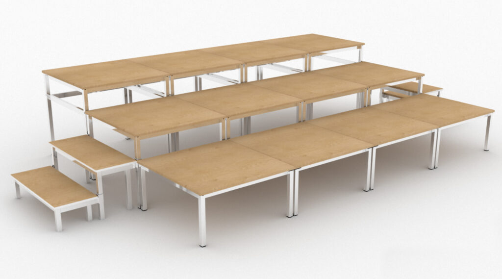Multi-level Stage Set 12 - Portable Staging | Modular Stages | Unistage Ltd