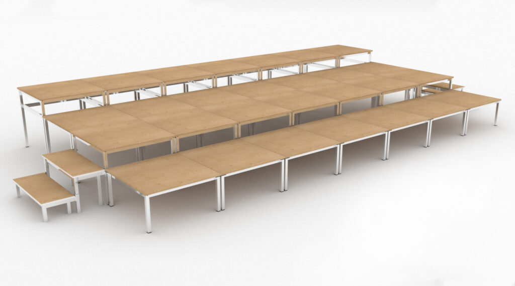 Multi-level Stage Set 28 - Portable Staging | Modular Stages | Unistage Ltd