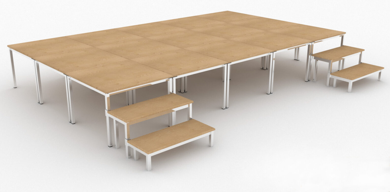 Flat Stage Set 15 - Portable Staging | Modular Stages | Unistage Ltd