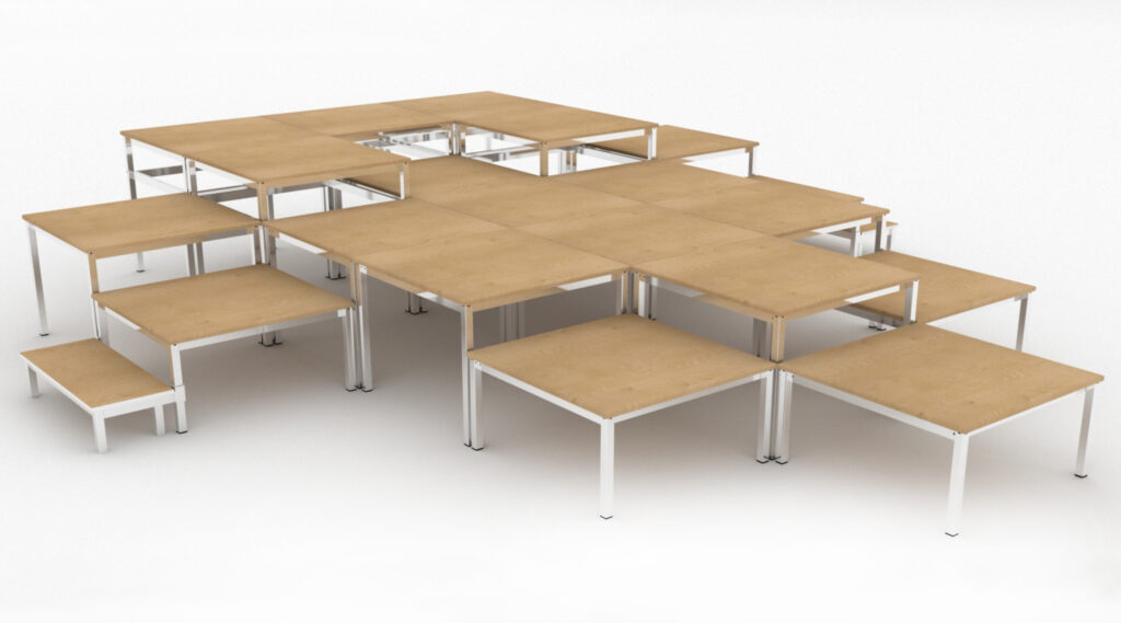 Multi-level Stage Set 20 - Portable Staging | Modular Stages | Unistage Ltd